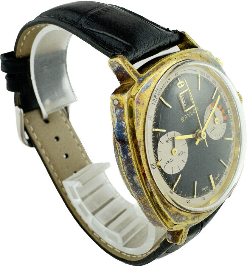 Vintage Baylor Reverse Panda Camaro Style Chronograph Wristwatch Lande ...