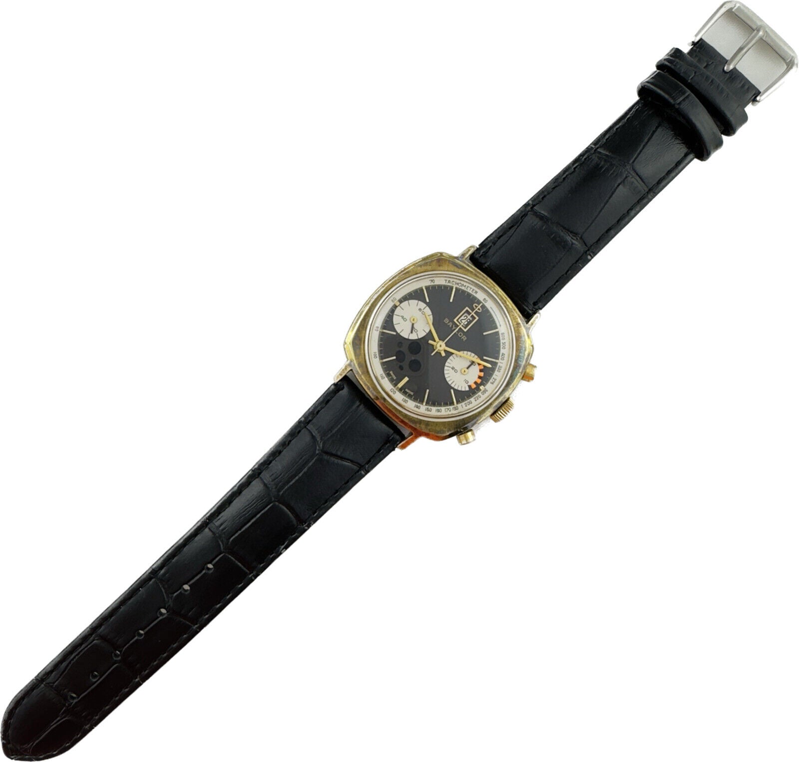 Vintage Baylor Reverse Panda Camaro Style Chronograph Wristwatch Lande ...