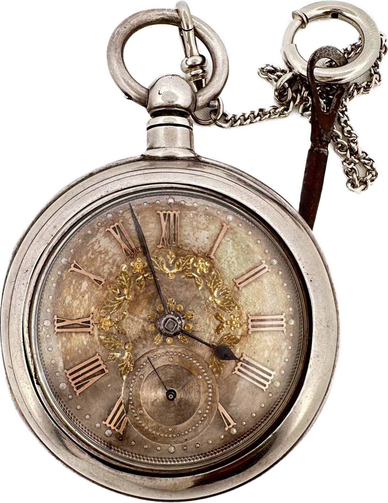 Antique Alexander Sharples Key Wind Fusee Pocket Watch Sterling Pair C ...