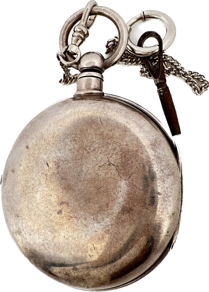 Antique Alexander Sharples Key Wind Fusee Pocket Watch Sterling Pair C ...