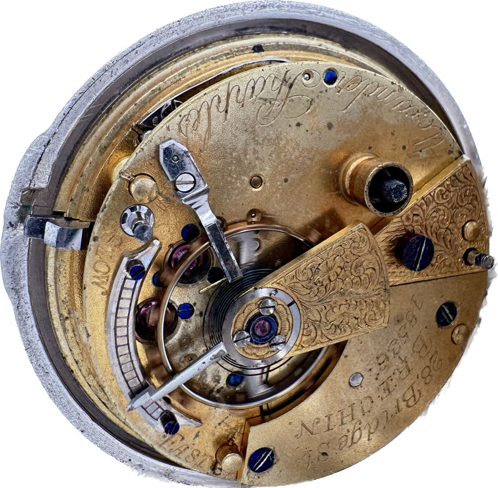 Antique Alexander Sharples Key Wind Fusee Pocket Watch Sterling Pair C ...