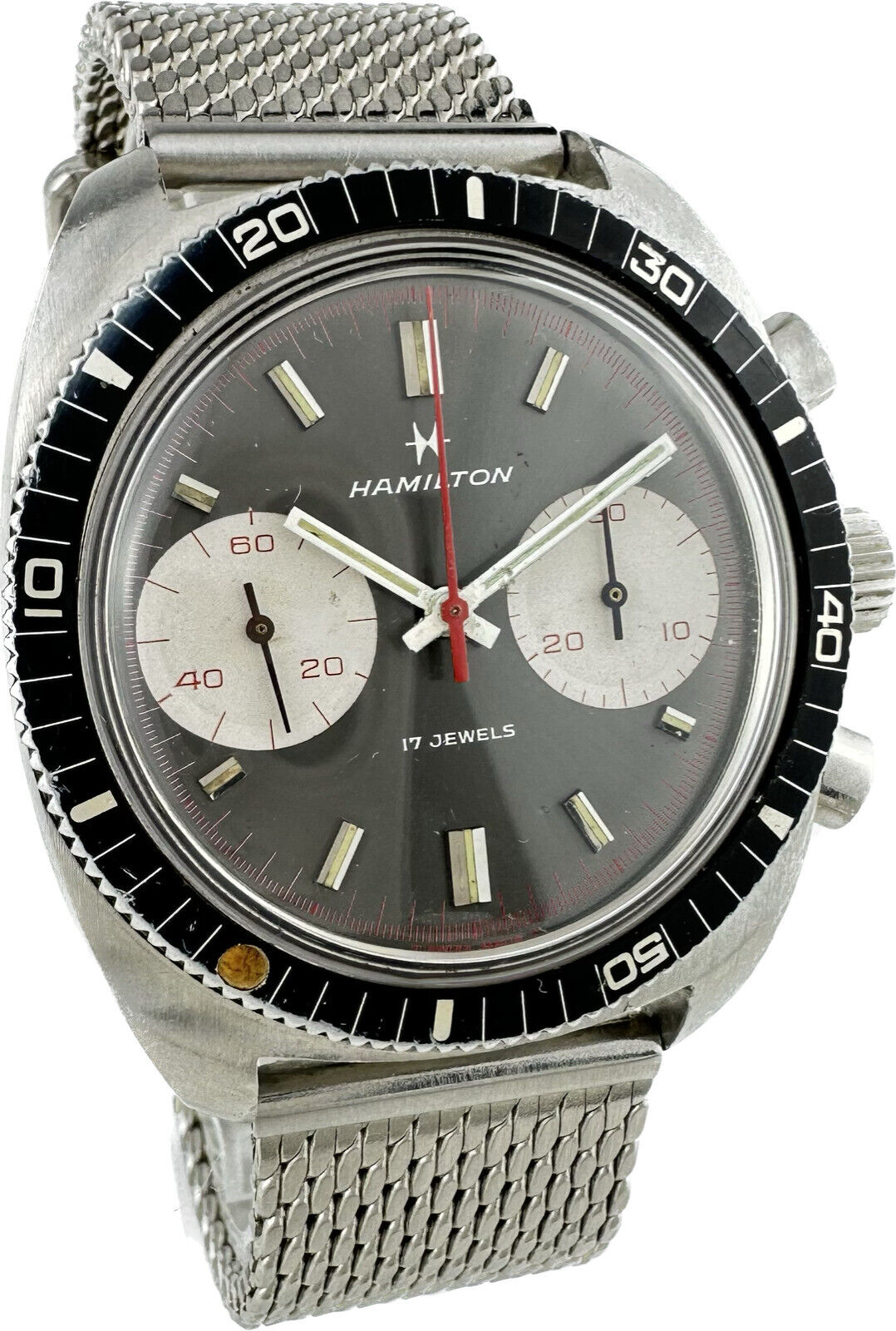 Vintage Hamilton Big Eye 647001-3 Men's Chronograph Wristwatch Valjoux ...