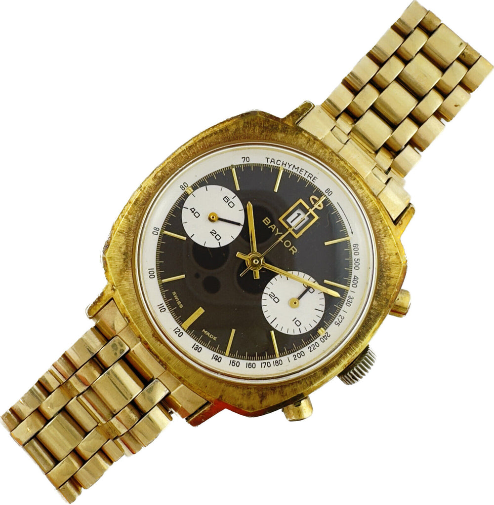 Vintage Baylor Reverse Panda Camaro Chronograph Wristwatch Landeron 18 ...